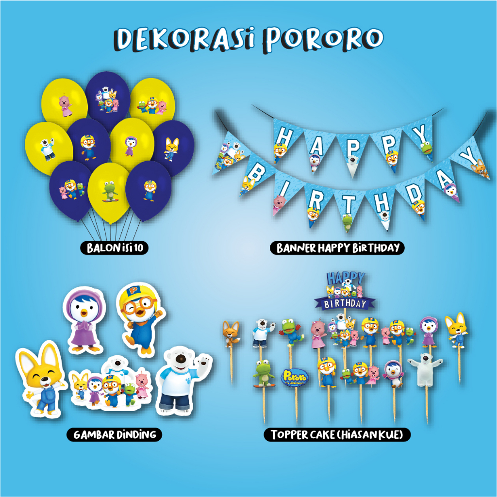 Jual BALON PORORO HAPPY BIRTHDAY DEKORASI ULTAH HIASAN ULANG TAHUN ...