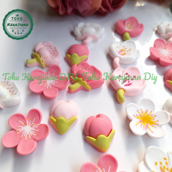 Jual 5 Pcs Clay Tempel Resin Model Bunga Lucu | Shopee Indonesia
