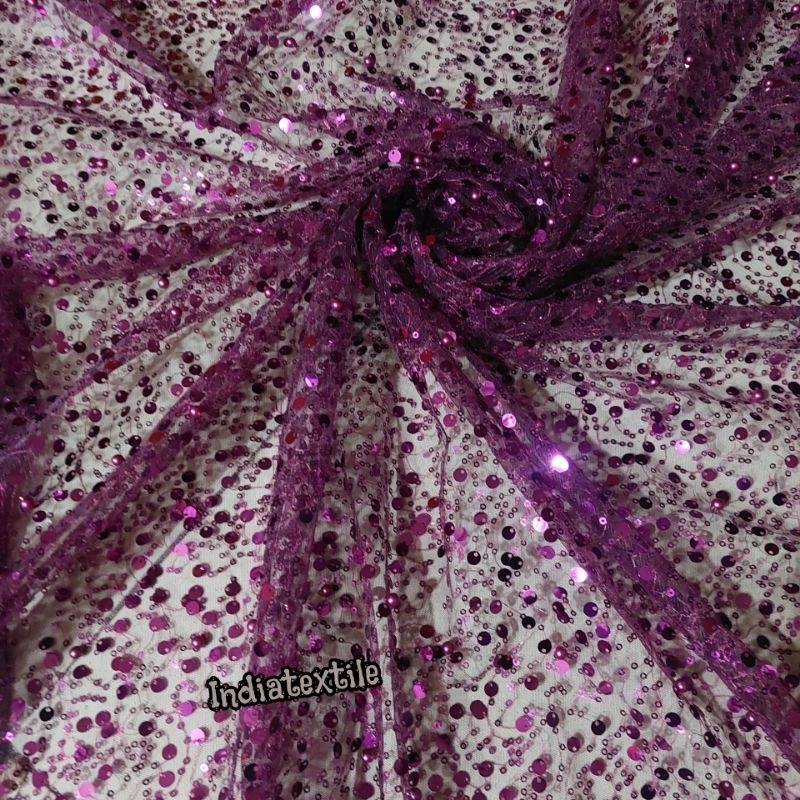 Jual Kain Tille Tulle Payet Sequin / Payet Sequin Mix mutiara /Harga ...