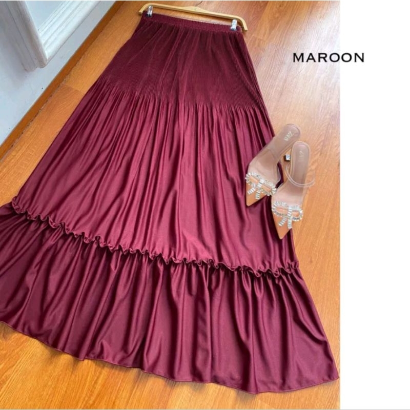 Jual ROK SKIRT HYGET CLARA SUPER PREMIUM / ROK PLISKET SUSUN | Shopee ...