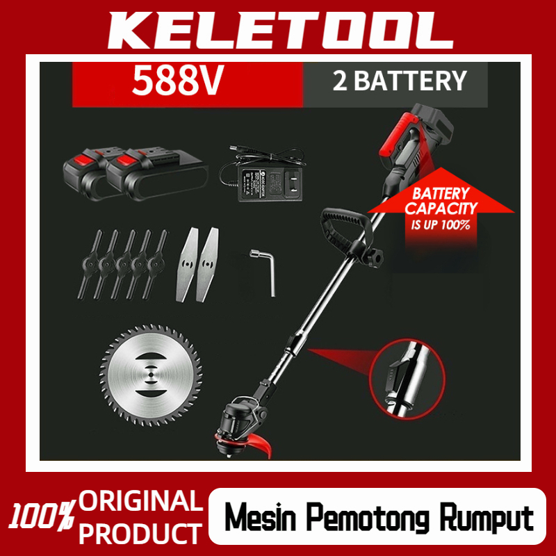 Jual Keletool Cordless alat mesin pemotong rumput baterai mesin potong ...