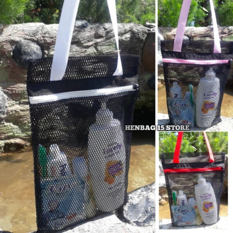Jual [KWALITAS JARING NO 1]Tas Jaring Mandi Pouch Bag Totebag Mini ...