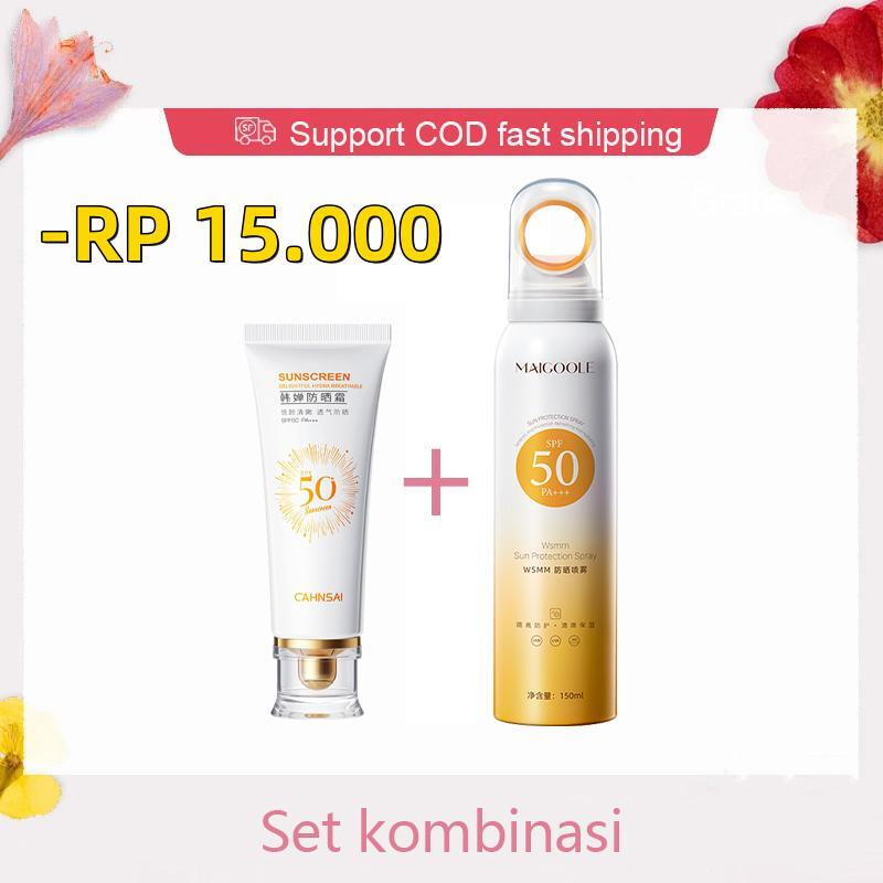 Jual Sunscreen spray spf 50 pa ++++ Sunscreen wajah 150ml Pantai di ...