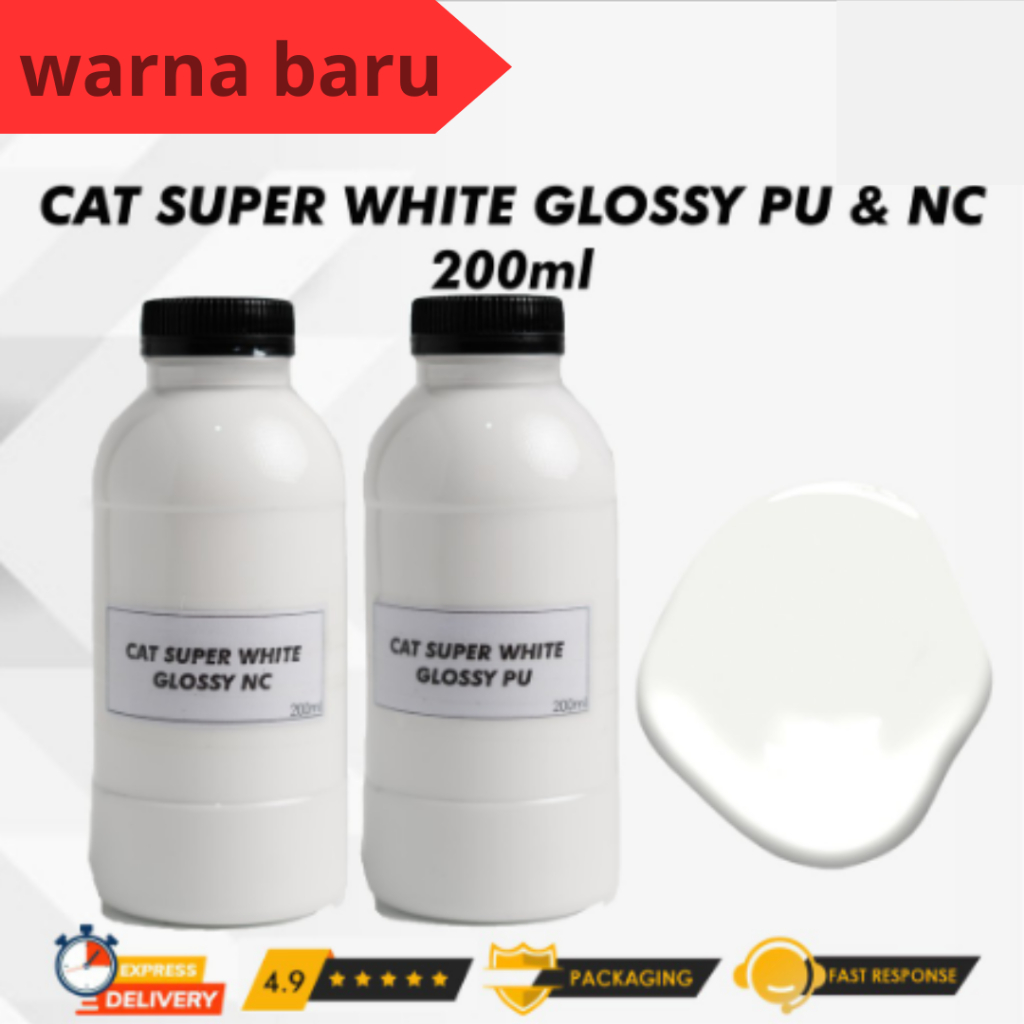 Jual Cat Super White /cat putih Glossy PU NC 100ml 200ml/cat motor ...