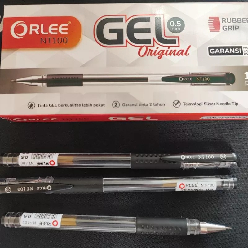 Jual Pulpen/ Bolpoin/ Bolpen Gel 0,5mm Warna Hitam Merek Orlee NT100 1 ...