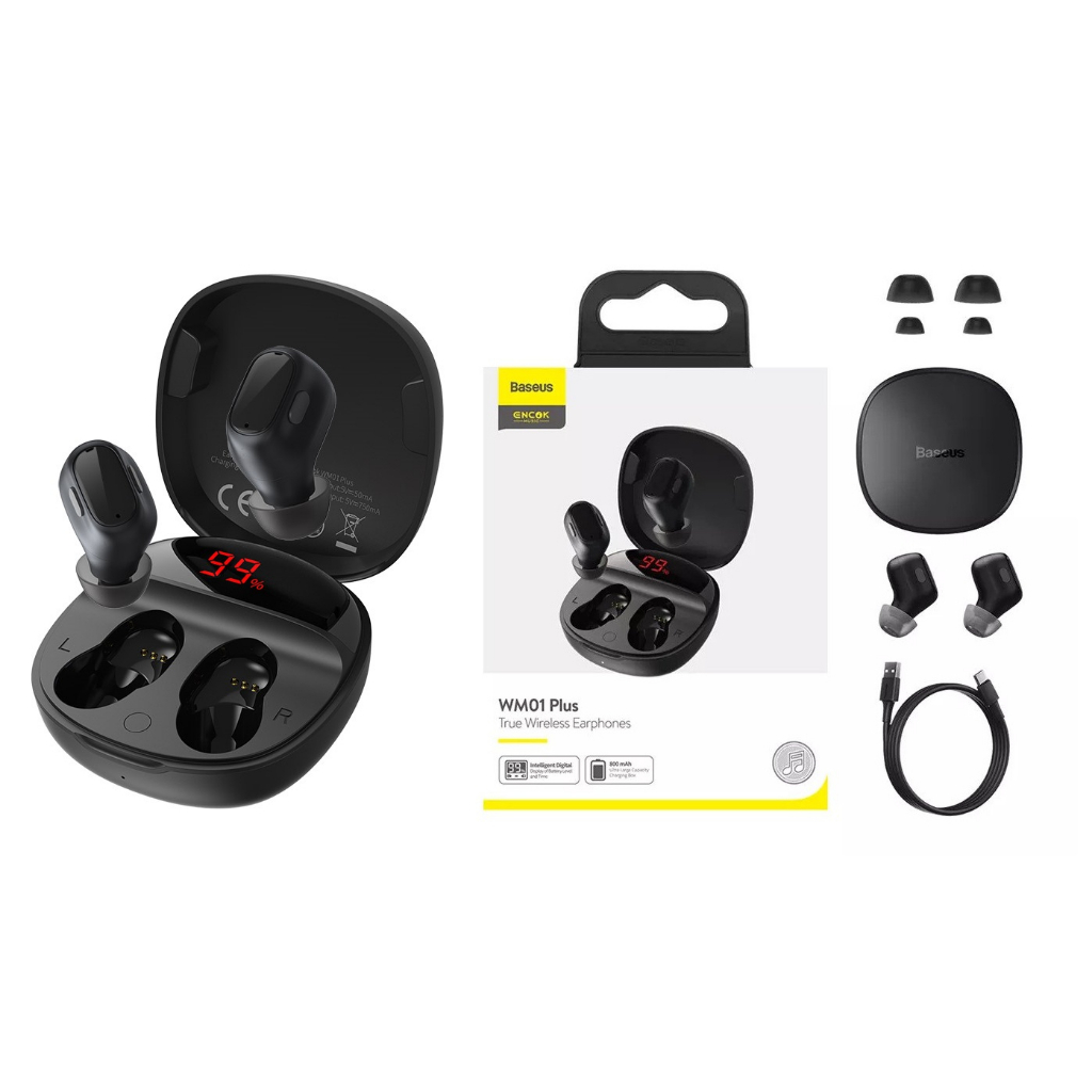 Jual BASEUS ENCOK WM01 WM01 PLUS TWS TRUE WIRELESS BLUETOOTH EARPHONE ...