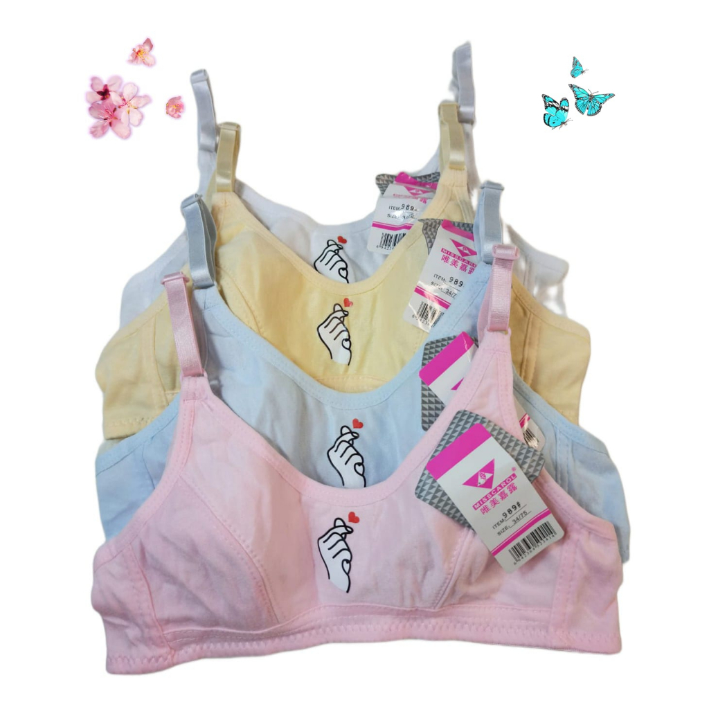Jual Bra Remaja | Bra Pelajar BH Busa Tipis Tanpa Kawat Push Up Bra ...