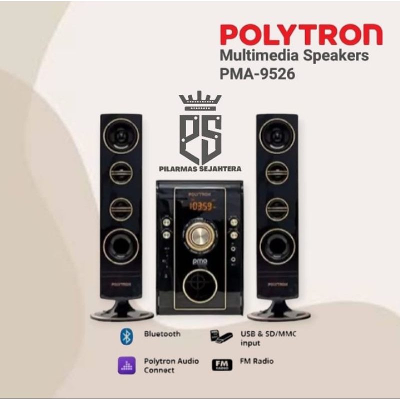 Jual Polytron Pma9526 Hitam Polytron Multimedia Speaker Bluetooth Pma
