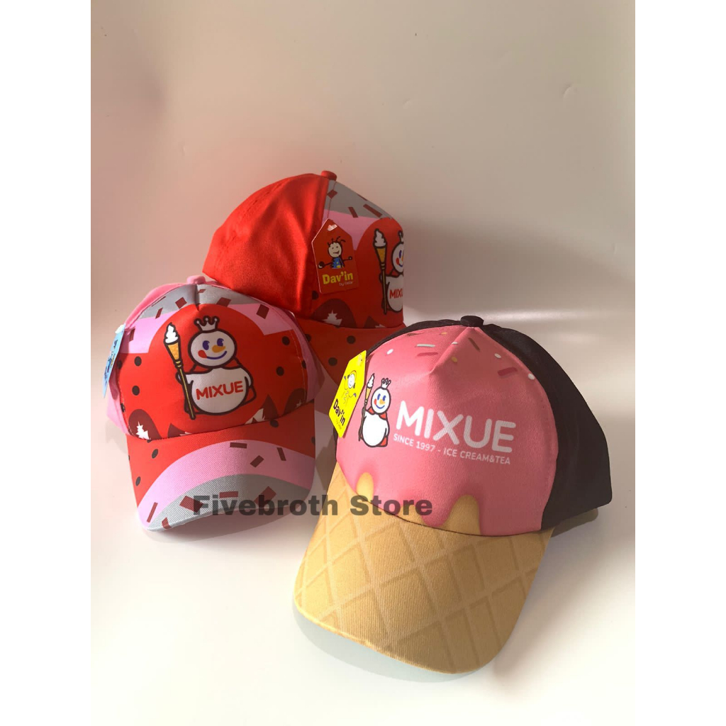Jual Topi Anak Mixue full Print gambar topi anak perempuan mixue ...