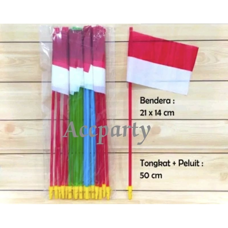 Jual Bendera Stick Merah Putih + Pluit / Bendera Merah Putih Gagang ...