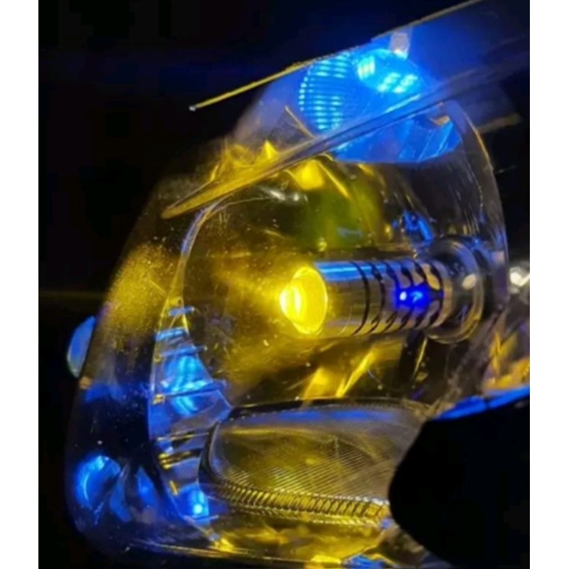 Jual lampu Led depan H6 laser 2 warna plus senja biru motor bebek/matic harga 1 pcs | Shopee ...