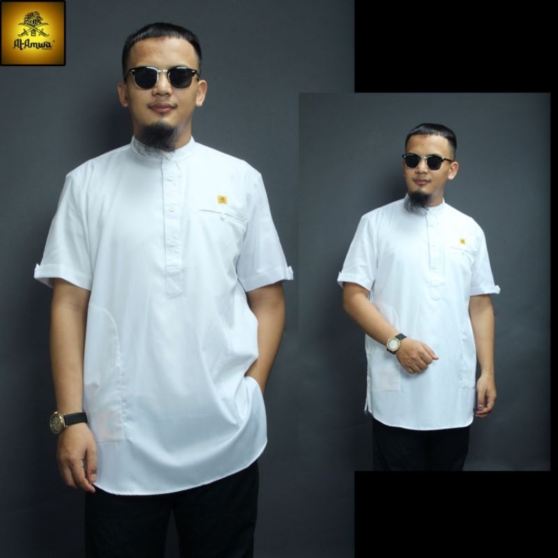 Jual Kurta kemko koko gamis pakistan lengan pendek al amwa | Shopee ...