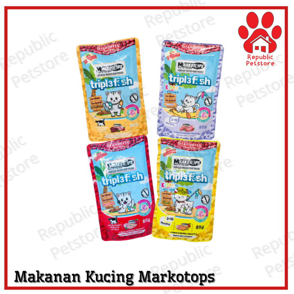 Jual Markotop Triple Fish 85gr Sachet - Makanan Basah Kucing | Shopee ...