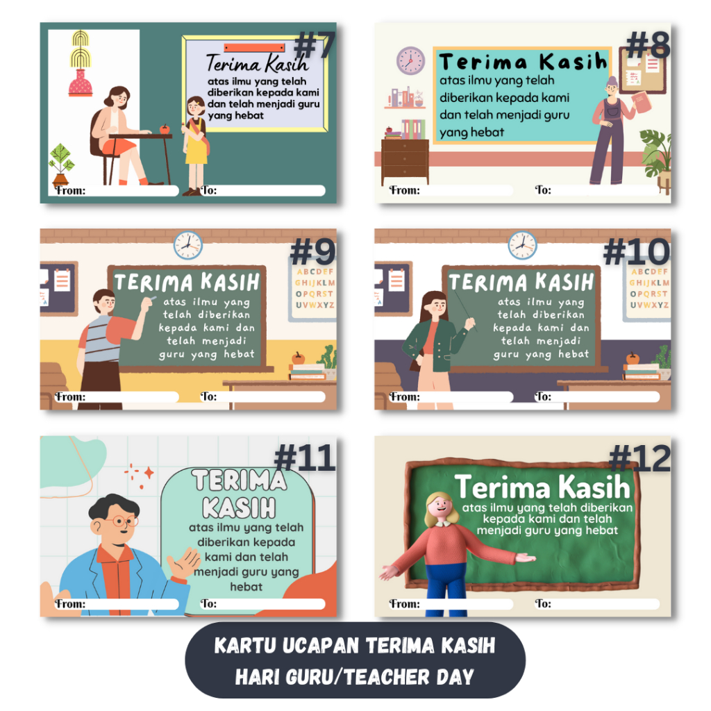 Jual Kartu Ucapan Terima Kasih Selamat Hari Guru Teacher Day | Thank You Card Hari Guru Teacher ...