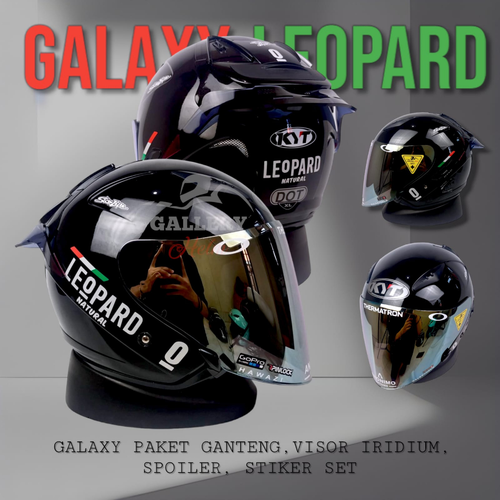 Jual HELM KYT GALAXY FLAT R SOLID HITAM GLOSSY | PAKET GANTENG LEOPARD ...