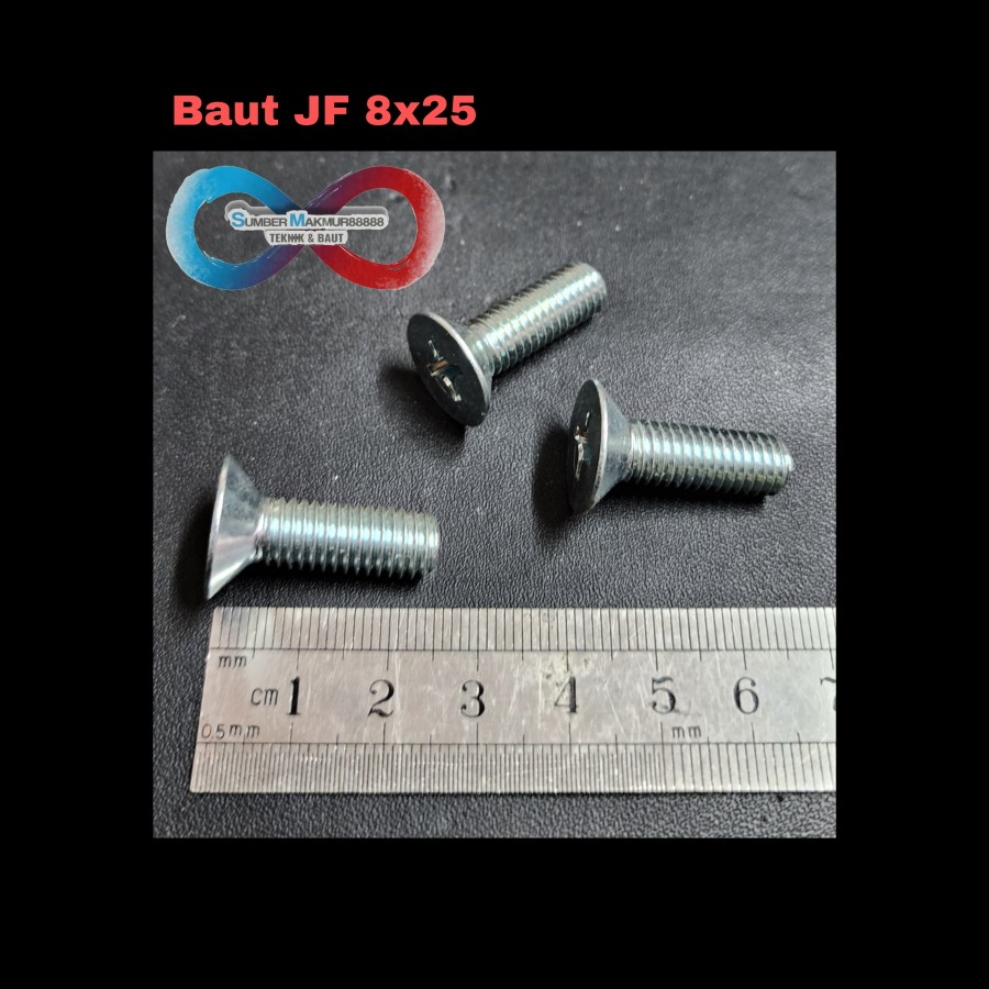 Jual Baut (JF) 8x25 / Baut obeng per 100 pcs | Shopee Indonesia