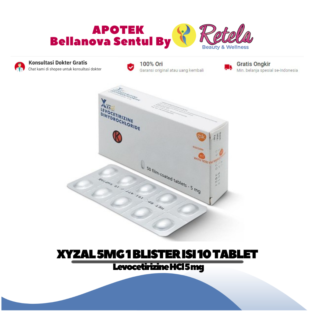 Jual XYZAL 5MG 1 STRIP 10 TABLET | Shopee Indonesia