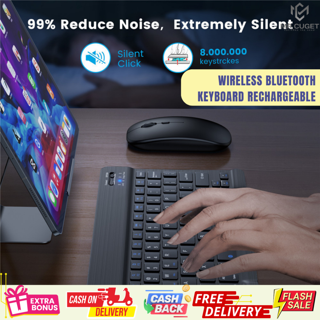 Jual Wireless Bluetooth Keyboard Rechargeable - Keyboard dan Mouse ...