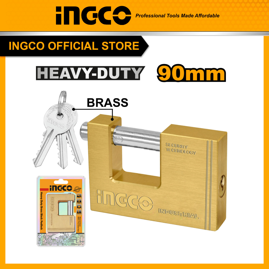 Jual (INGCO) - GEMBOK KUNINGAN 90MM ANTI CAIRAN KIMIA, ANTI RUST, ANTI ...