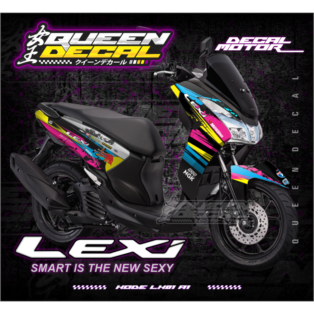 Jual DECAL STIKER FULLBODY LEXI 125 - DESAIN RACING PINK - LX | Shopee ...