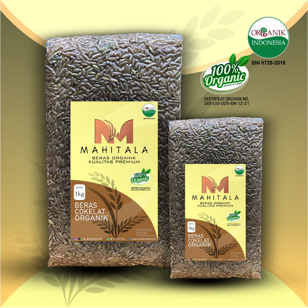 Jual Beras Cokelat 100% Organik Bersertifikat Mahitala | Shopee Indonesia