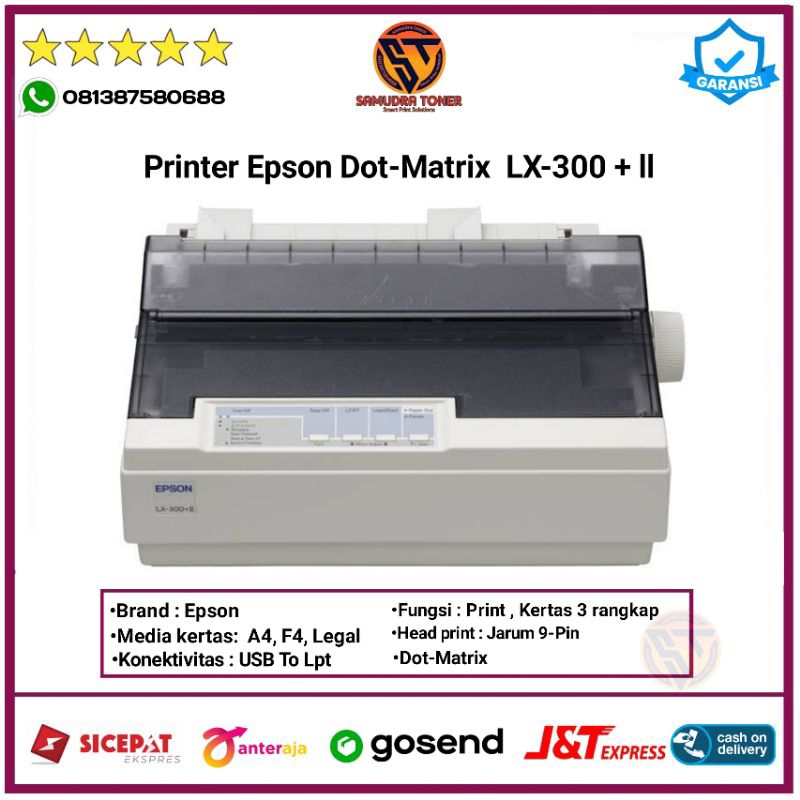 Jual Printer Epson Dot-Matrix LX-300 +ll kertas 3 rangkap | Shopee ...
