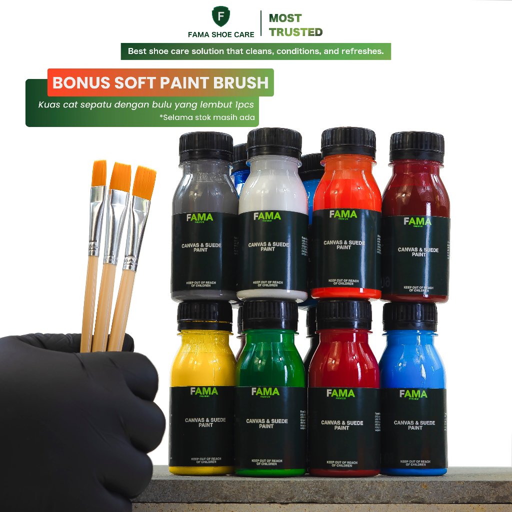 Jual Fama Shoe Care - Cat Canvas 60ml - Bonus Kuas - Cat Suede - Fama ...
