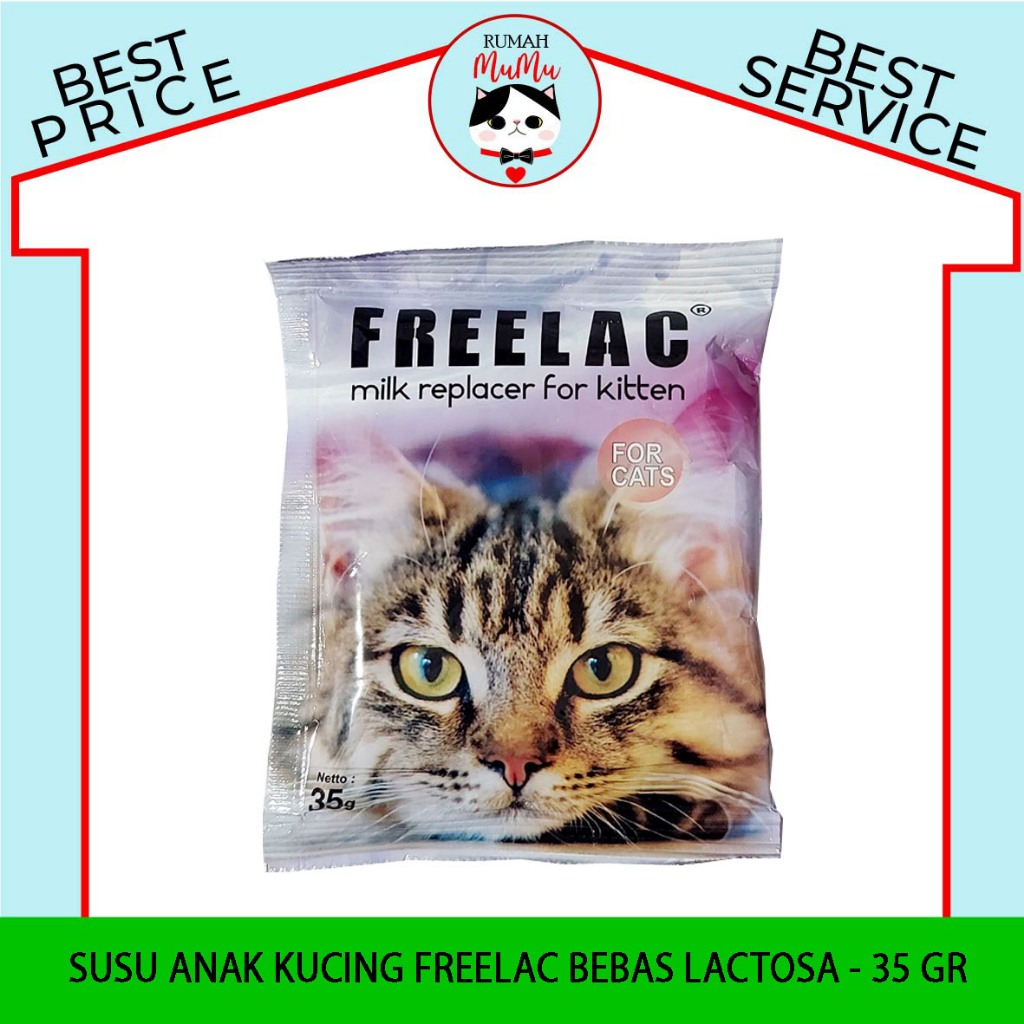 Jual SUSU ANAK KUCING DAN KUCING DEWASA BEBAS LAKTOSA FREELAC 35 GR ...