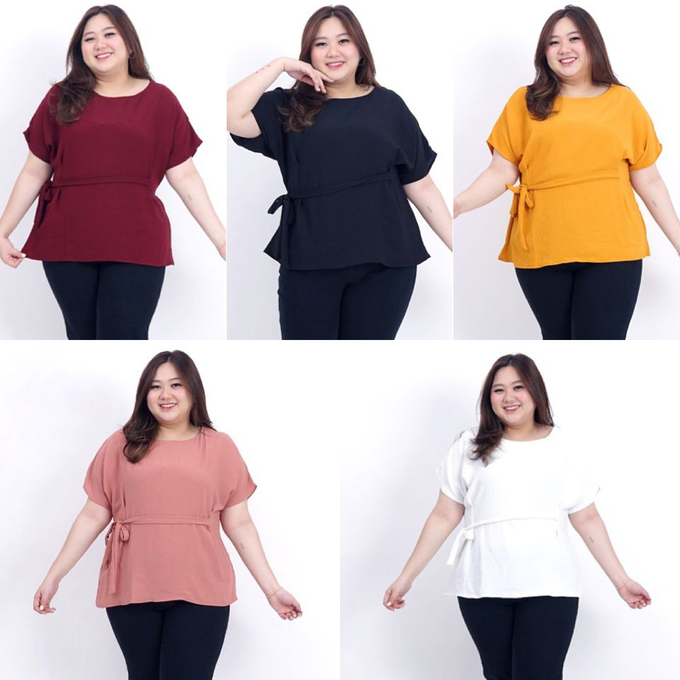 Jual BAJU ATASAN BLOUSE WANITA JUMBO BIG SIZE OVERSIZE 027 XXL XXXL ...