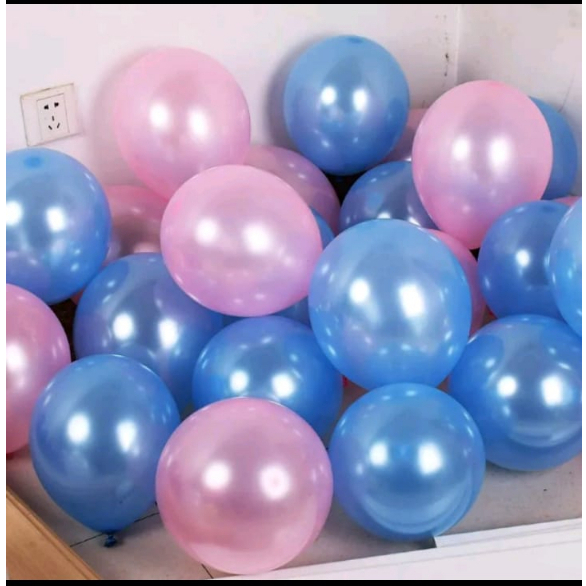 Jual {isi 30 pcs} MIX Balon metalik BIRU TUA BIRU MUDA PUTIH / Balon ...