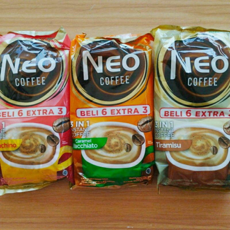 Jual Neo coffee 9 sachet Mocchachino caramel macchiato tiramisu ...