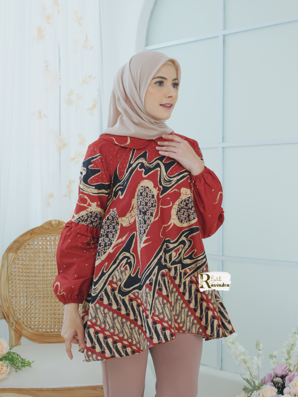 Jual Blouse Batik Merah Parangg | Shopee Indonesia