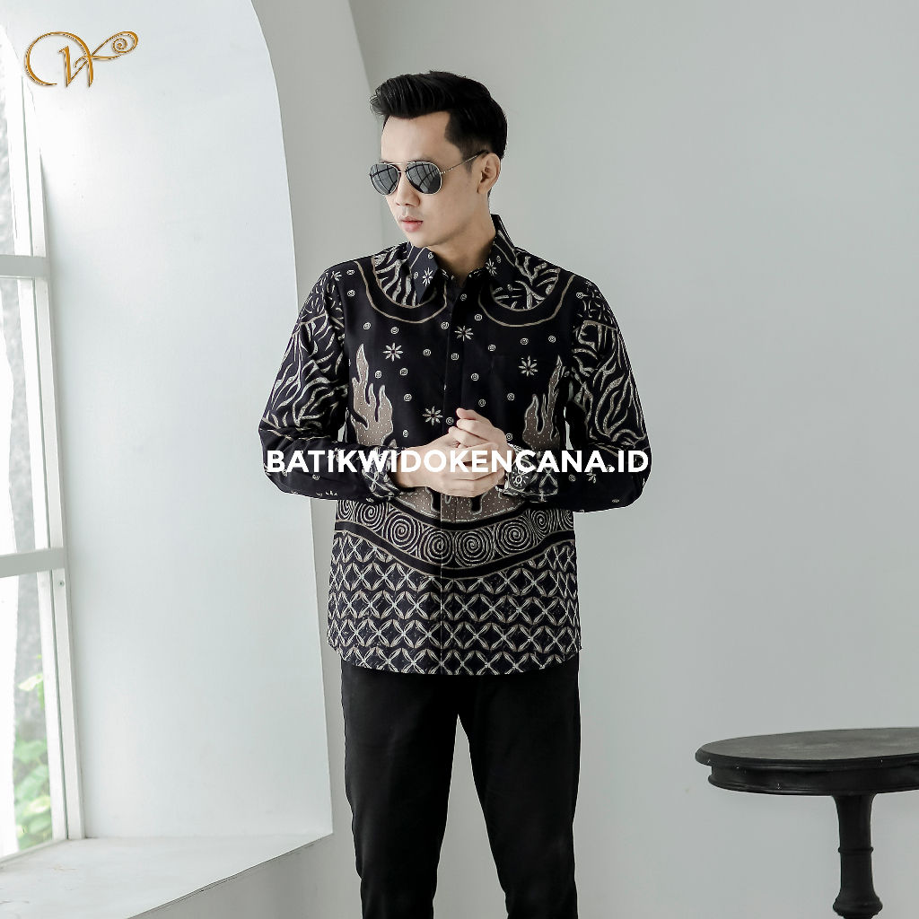 Jual KEMEJA BATIK PRIA - BATIK HITAM - BATIK PRIA ELEGANT - KEMEJA ...