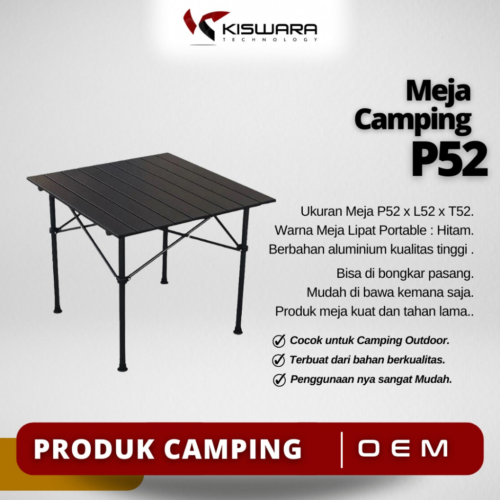 Jual Meja Camping Lipat Portabel P52 x L52 x T52 [Hitam] | Shopee Indonesia