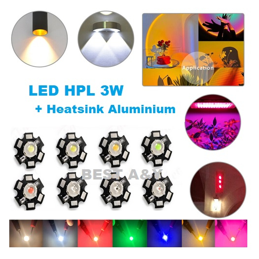 Jual Lampu LED Chip HPL 3W 3 Watt dengan Casing PCB Heatsink Aluminium ...
