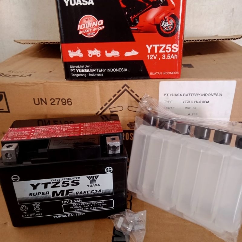 Jual Aki Kering YUASA YTZ5S 12V 3.5Ah MOTOR VARIO 110, MIO SOUL GT, BEAT, VIXION 100% ORIGINAL ...