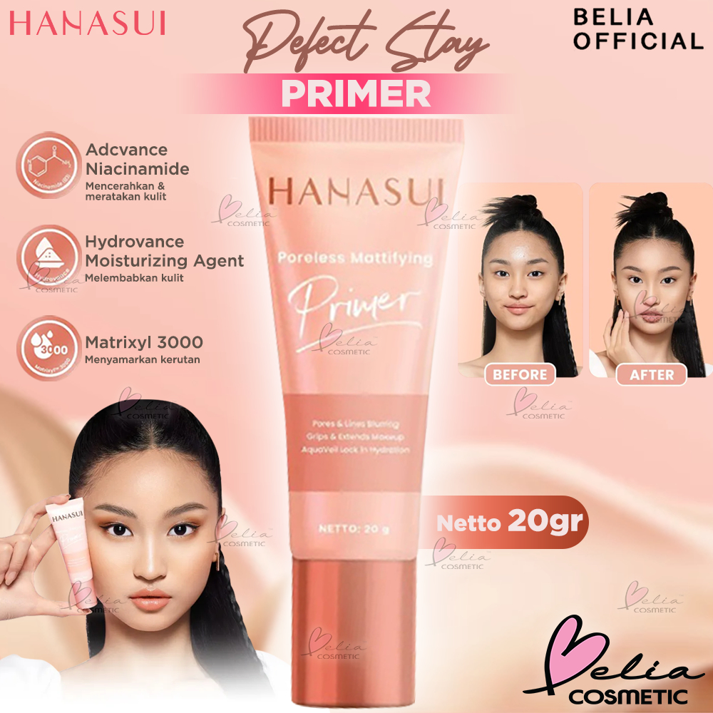 Jual BELIA HANASUI Poreless Mattifying Primer 20gr | Pores & Lines ...