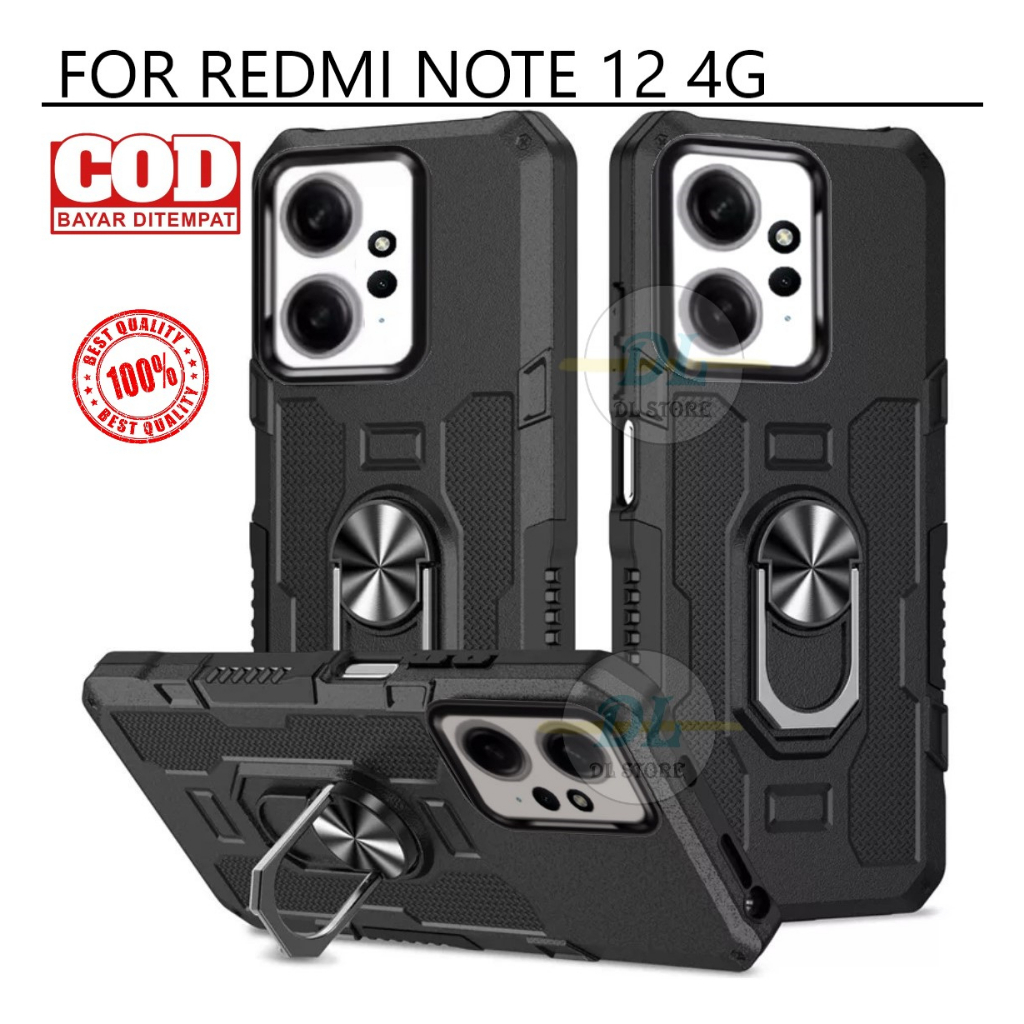 Jual Casing Untuk Xiaomi Redmi Note 12 4G Hard Case Ring Armor Robot ...