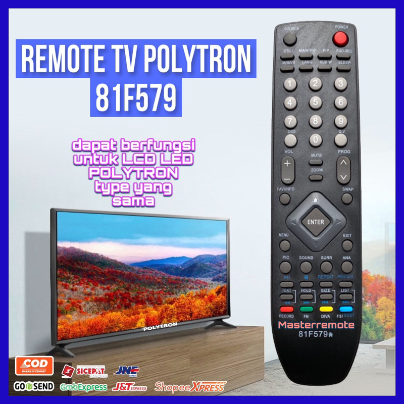 Jual REMOT REMOTE TV POLYTRON LCD LED 81F579 A | Shopee Indonesia