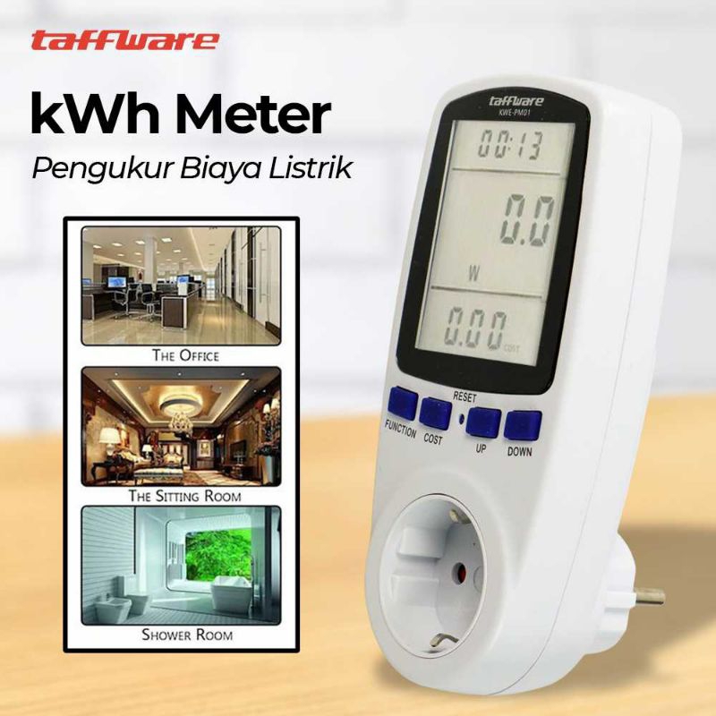 Jual alat pengukur biaya listrik rumah multifungsi watt meter KWH Volt ampere digital power ...