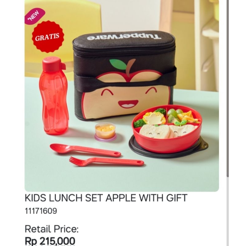 Jual Tupperware Paket Kotak Bekal Anak Kids Lunch Set Apple Watermelon ...