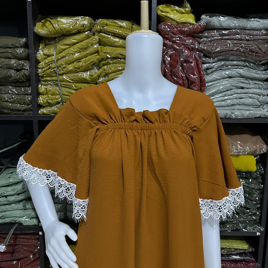 Jual Home Dress Laura Mewah Elegan Bahan Crinkle Daster Kerut Dada ...