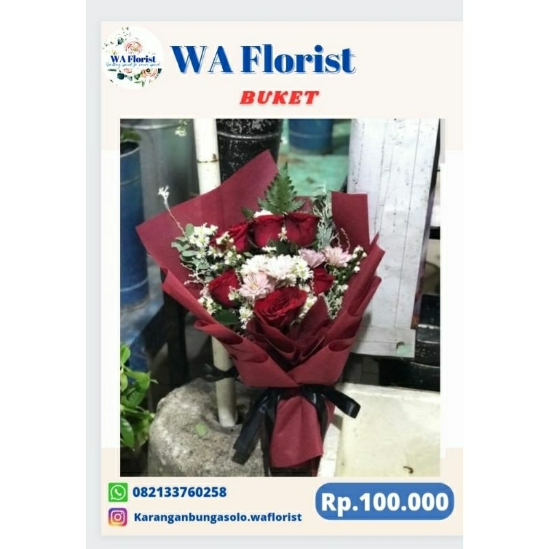 Jual buket mawar asli / buket bunga mawar / bucket bunga segar / buket ...