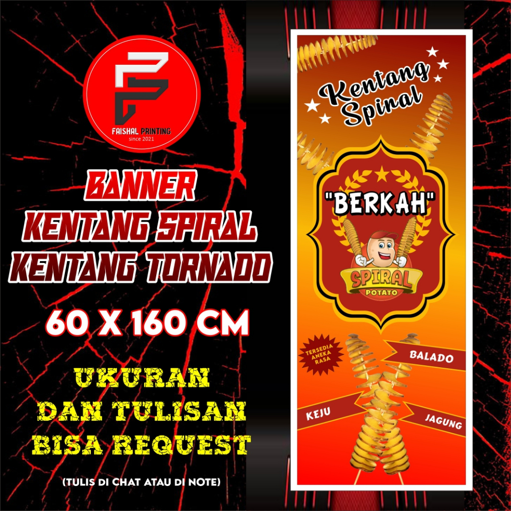 Jual Banner Kentang Spiral / Banner kentang Tornado / Spanduk Jajanan ...