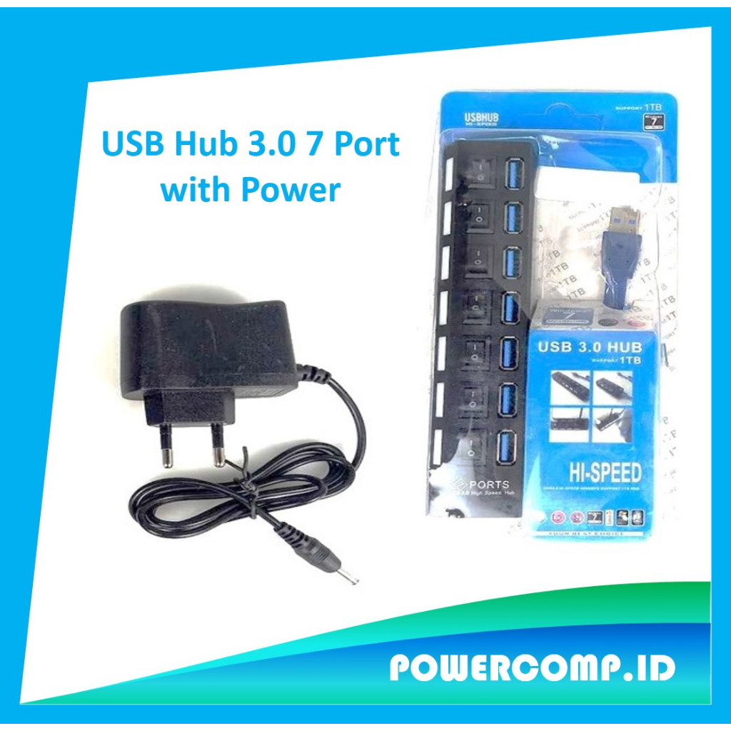 Jual USB HUB USB Switch On Off USB Hub 3.0 Adapter High Speed 7 Port ...