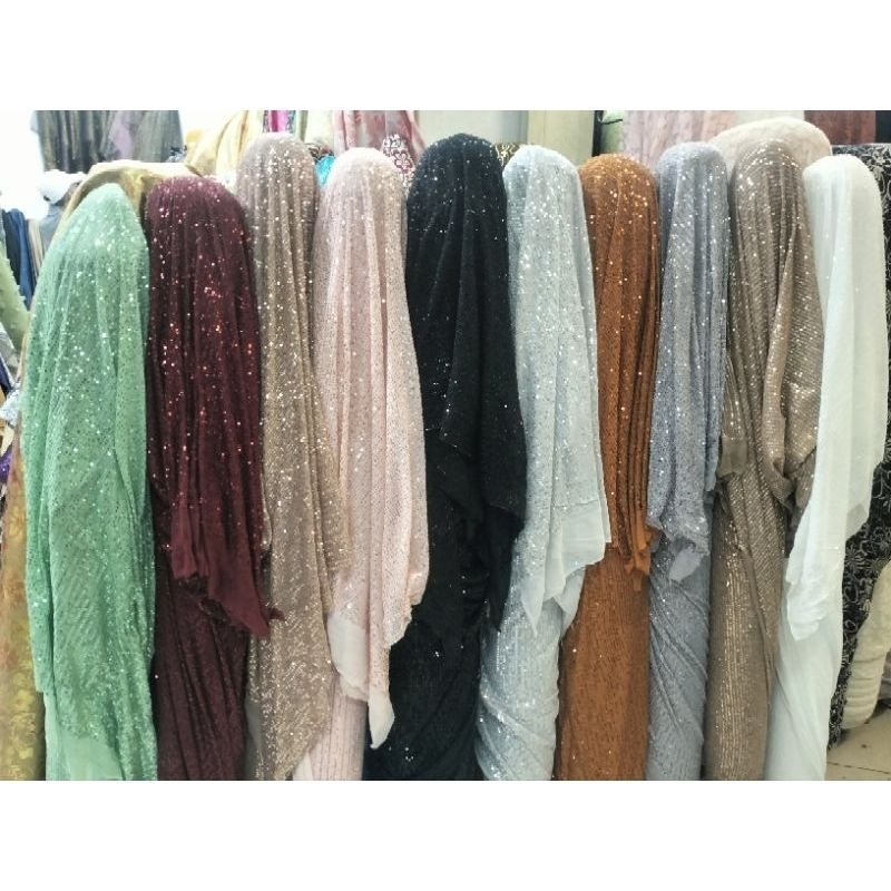 Jual Bahan/kain sequin strech/payet salur/lurus | Shopee Indonesia