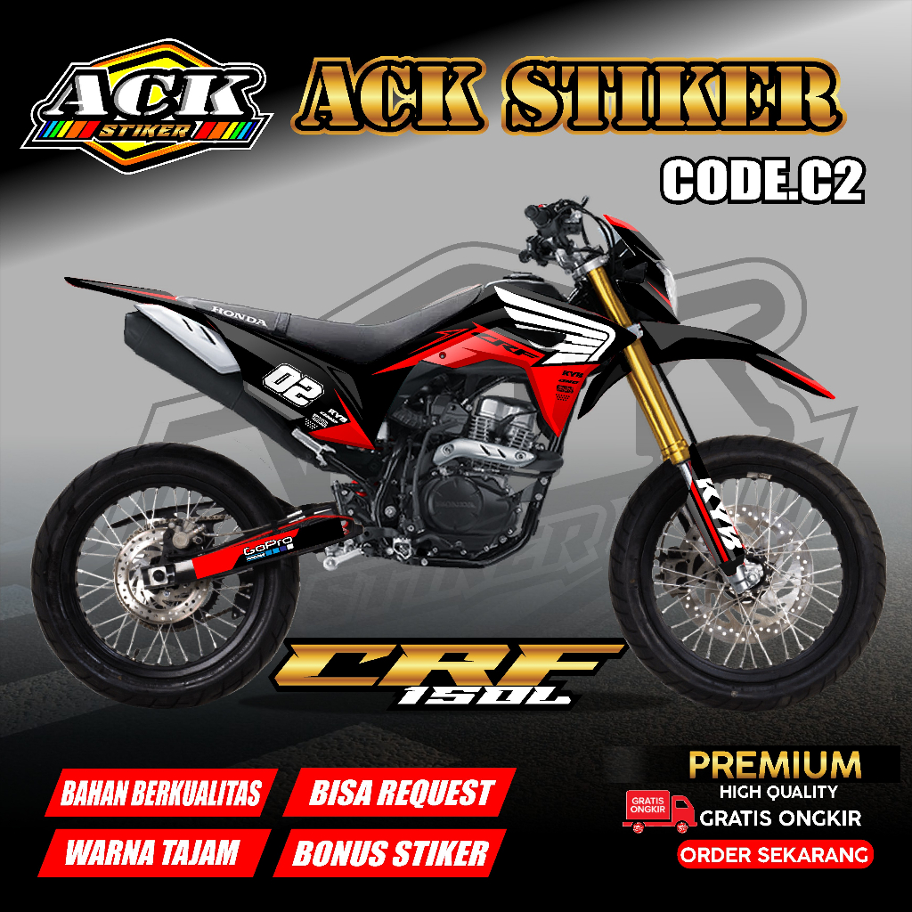 Jual Decal Sticker Motor Cross CRF 150L Fullbody - Dekal Stiker CRF 150 L KODE ACK C2 | Shopee ...