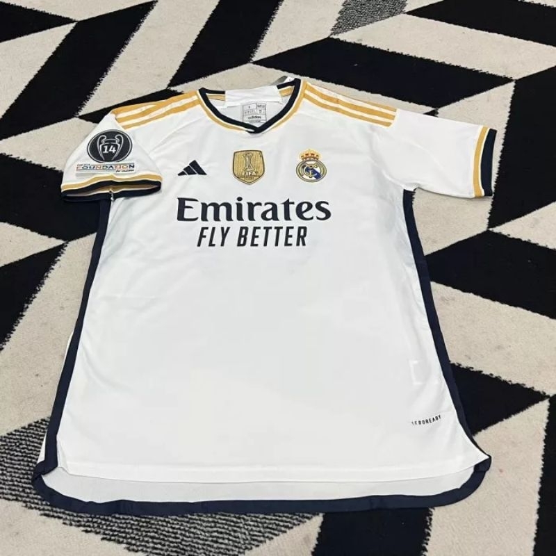 Jual Jersey Madrid Home FULL PATCH UCL 14 2024 Grade Original | Shopee ...