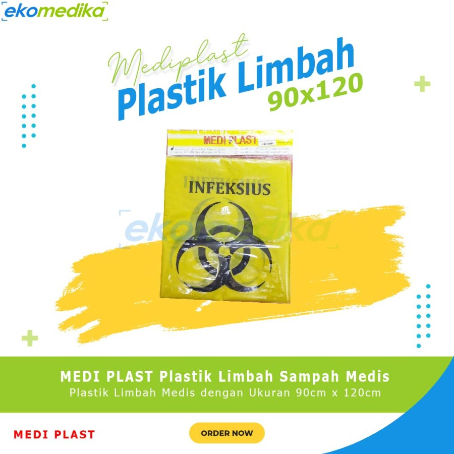 Jual Plastik Limbah / Sampah Medic Logo Infeksius Kuning Size 90x120 ...