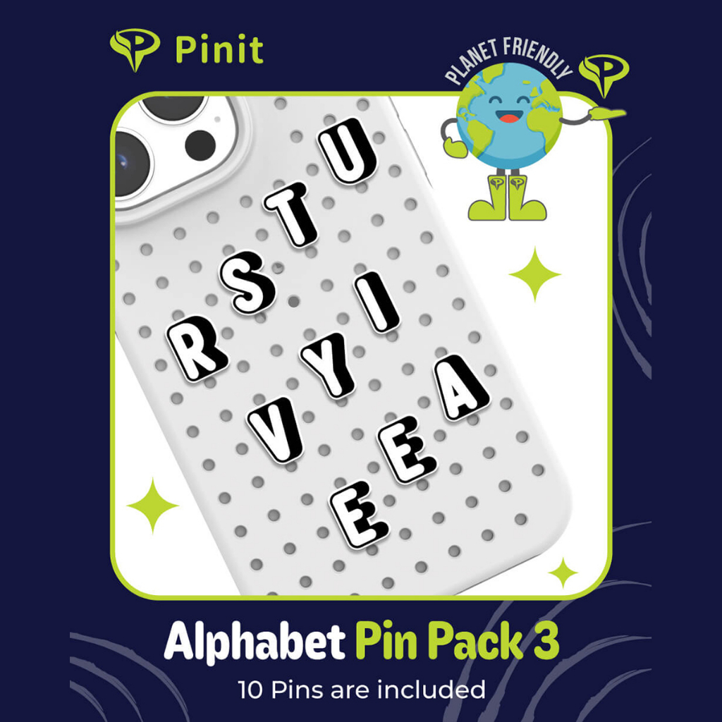 Jual Pinit Alphabet Pin Pack 3 with 10 Pins for Decorate and Custom ...